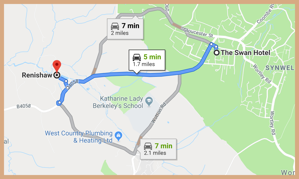 Bristol Airport Transfer to Renishaw - The Swan Hotel, Wotton-under-Edge.